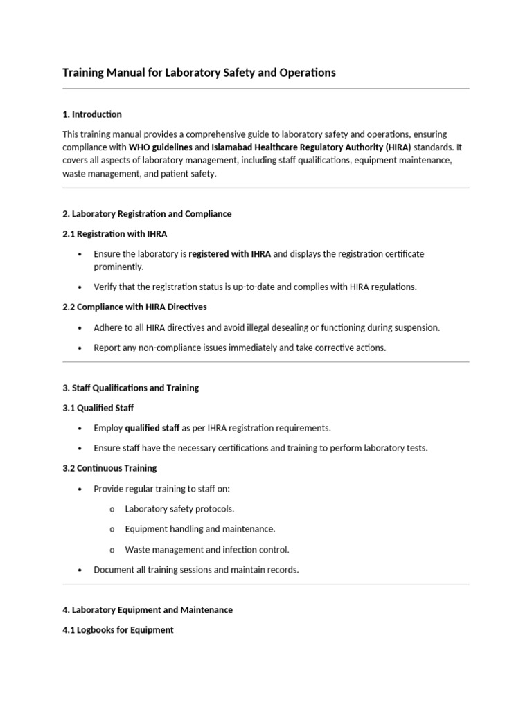 Laboratory Safety Training Manual | PDF | Laboratories | Quality Assurance