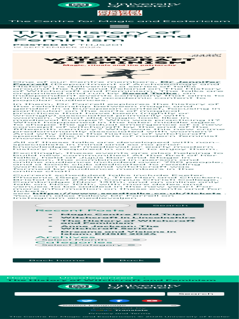 The History of Witchcraft and Feminism The Centre For Magic and ...