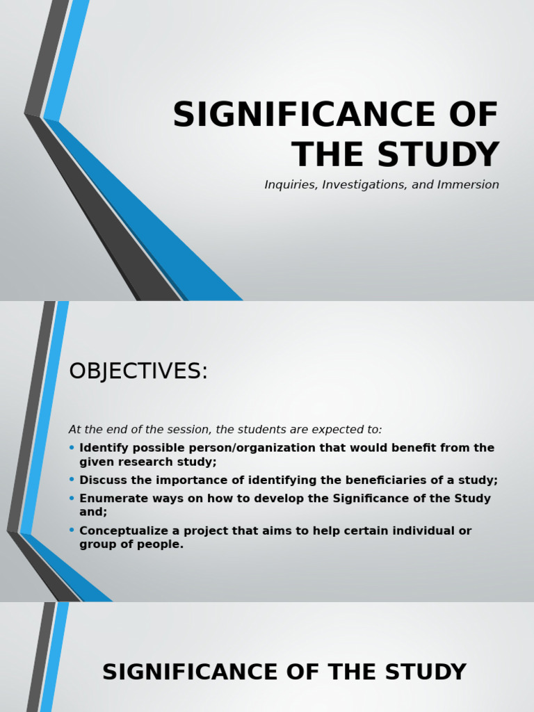 Significance of The Study | PDF