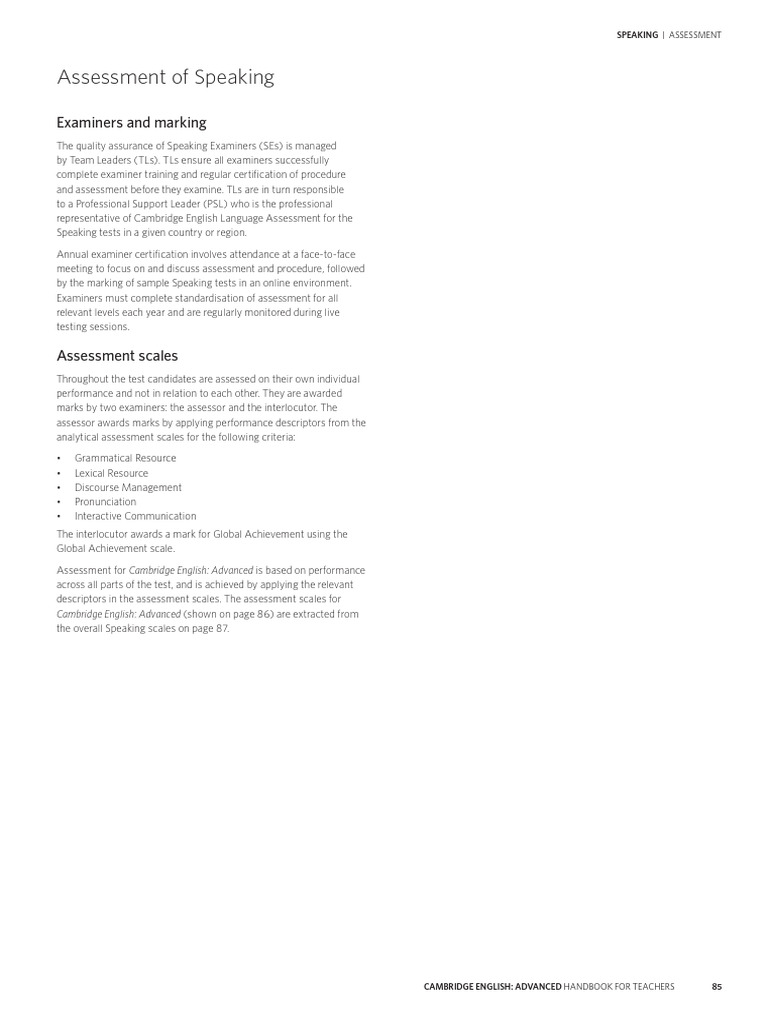 C1 Advanced Speaking Assessment | PDF | English Language | Word