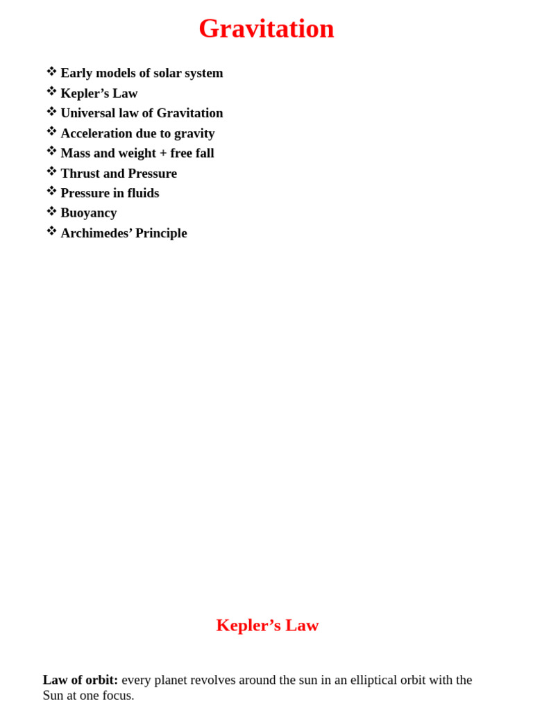 Understanding Gravitation and Buoyancy | PDF