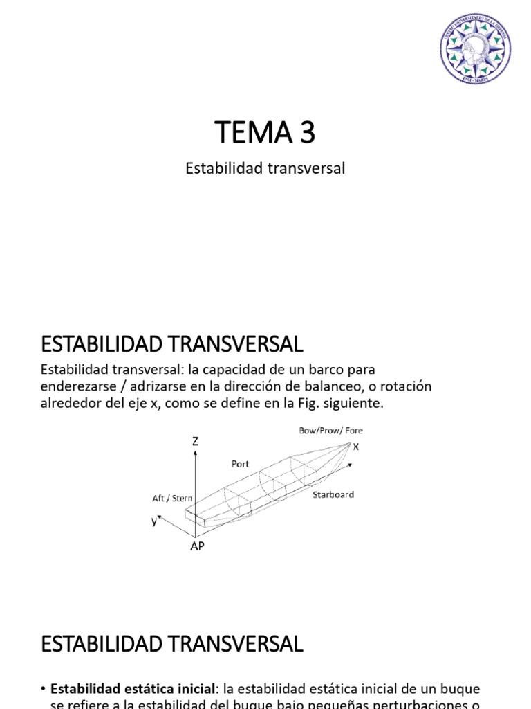 03 Estabilidad transversal-2024 | PDF | Ingeniería mecánica | Mecánica