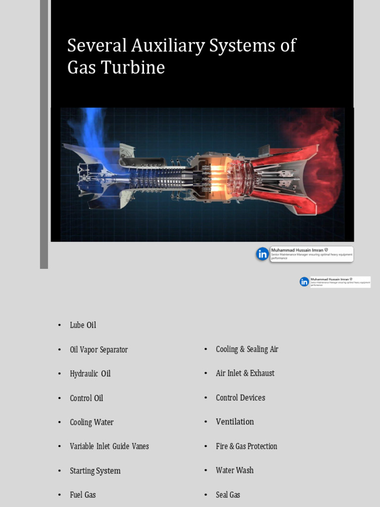 Gas Turbine Auxiliary Systems Overview | PDF | Valve | Pump