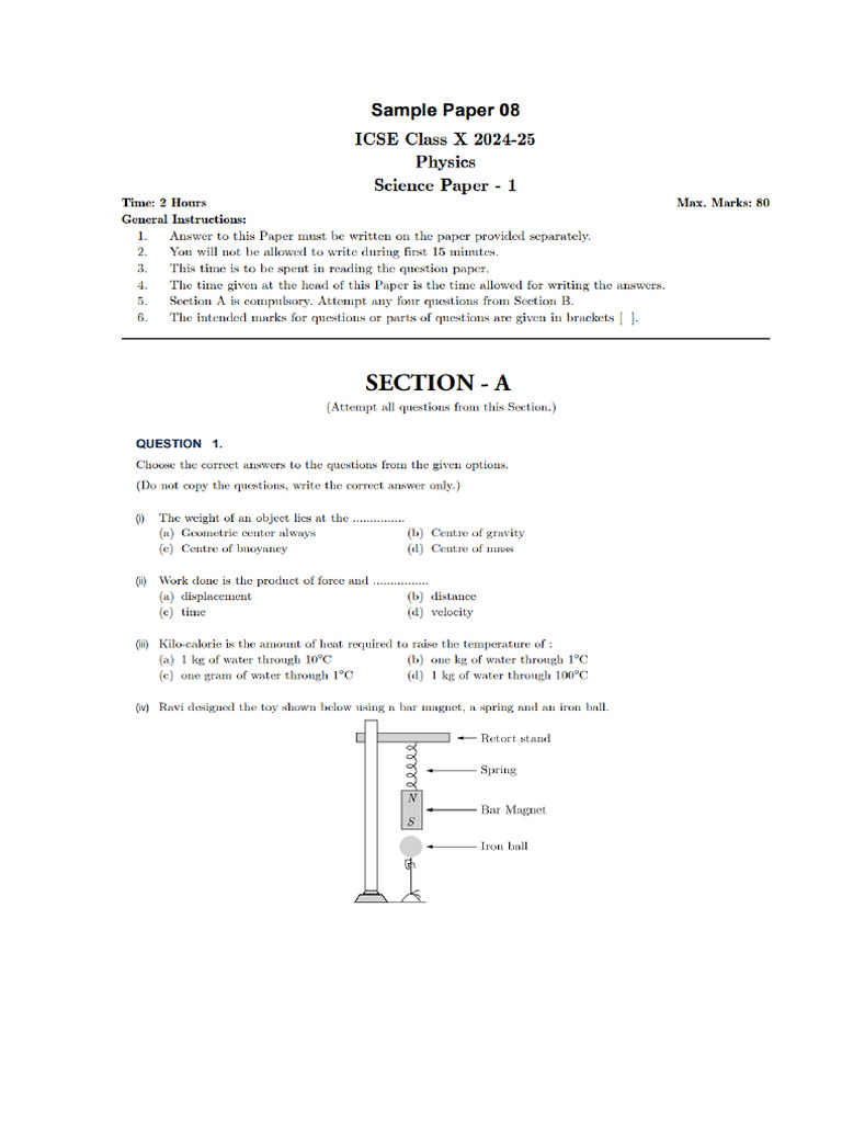 Sample Paper 08 | PDF