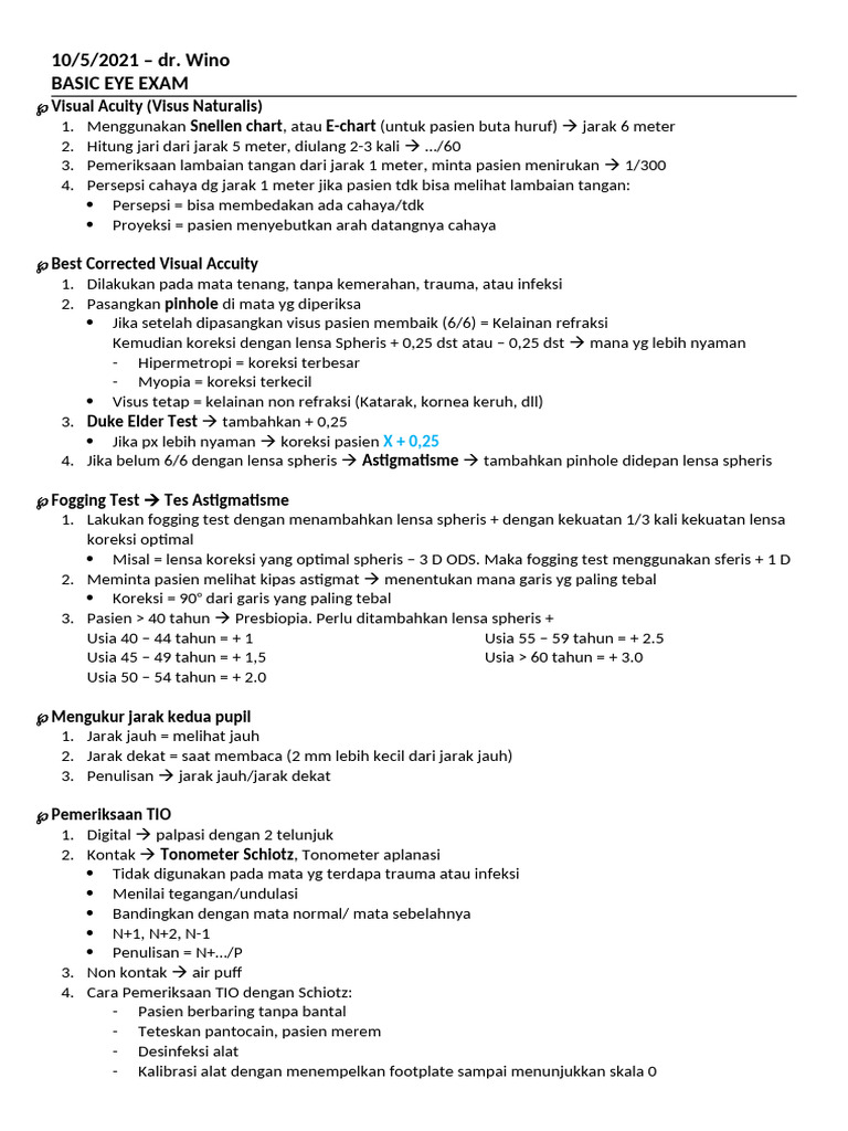 Catatan - Koas Mata | PDF