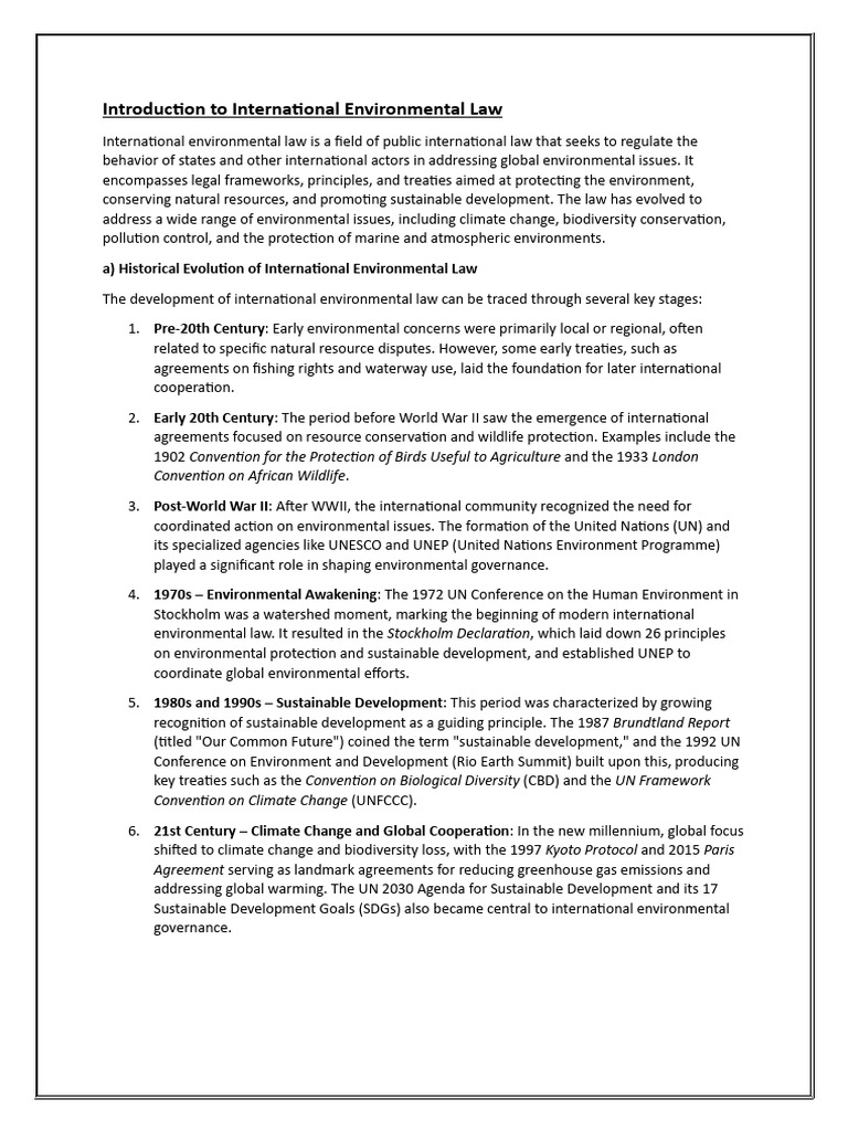 Overview of International Environmental Law | PDF | Environmental Law ...