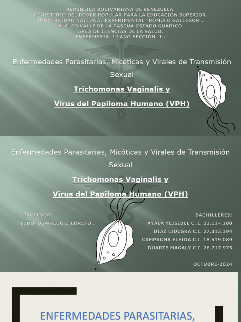 Presentacion Micro VPH Triconomiaisis | PDF | Infección transmitida sexualmente | Virus