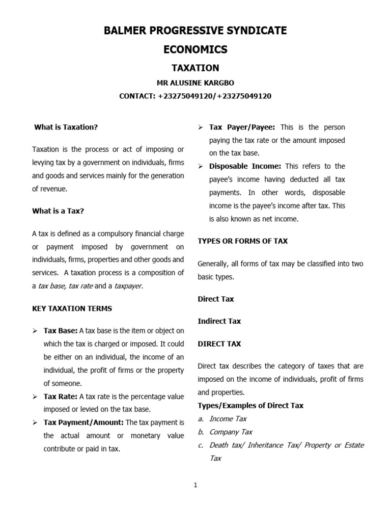 Taxation | PDF | Taxes | Indirect Tax