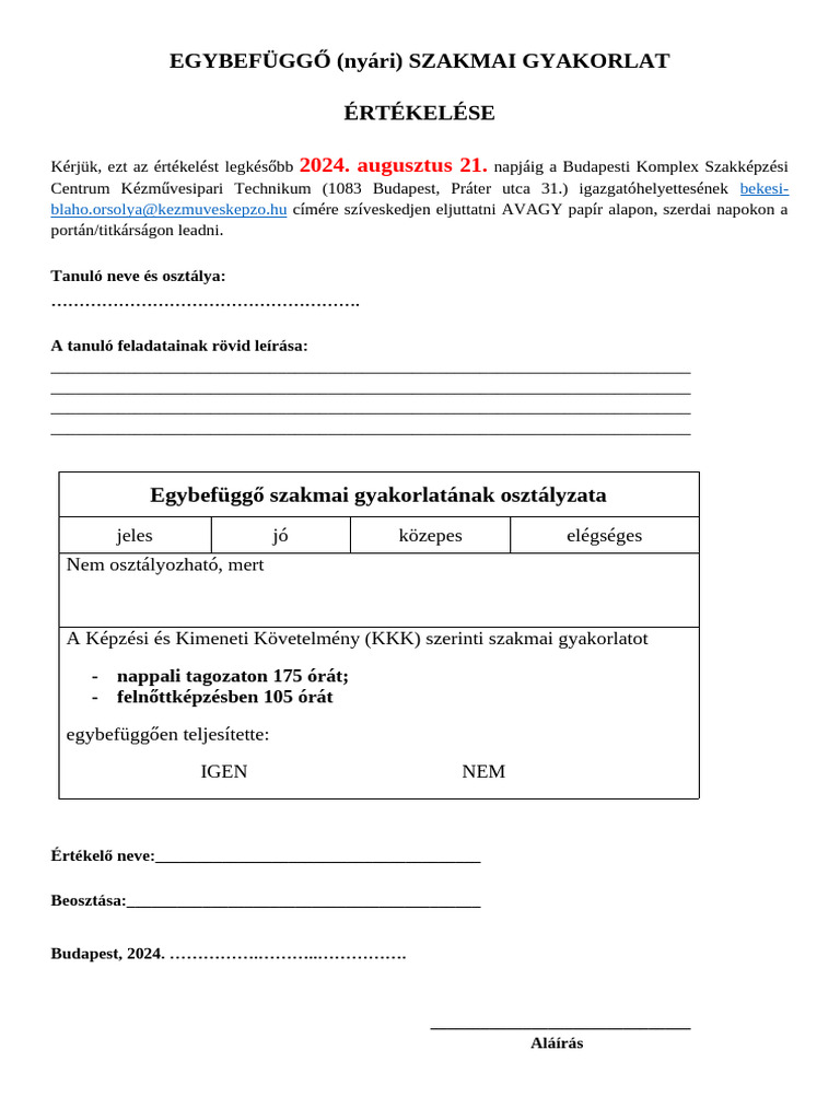 2024 NYARI Gyakorlat Ertekelese | PDF