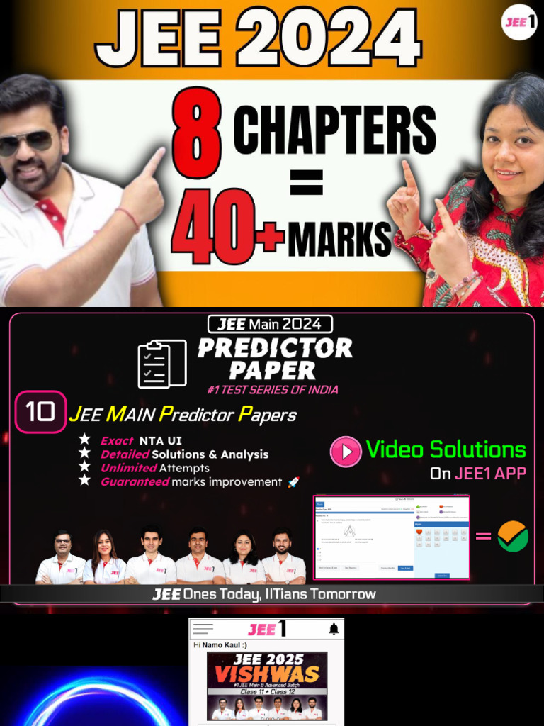 JEE One 8 Chapters 40 Marks Math | PDF | Matrix (Mathematics) | Determinant
