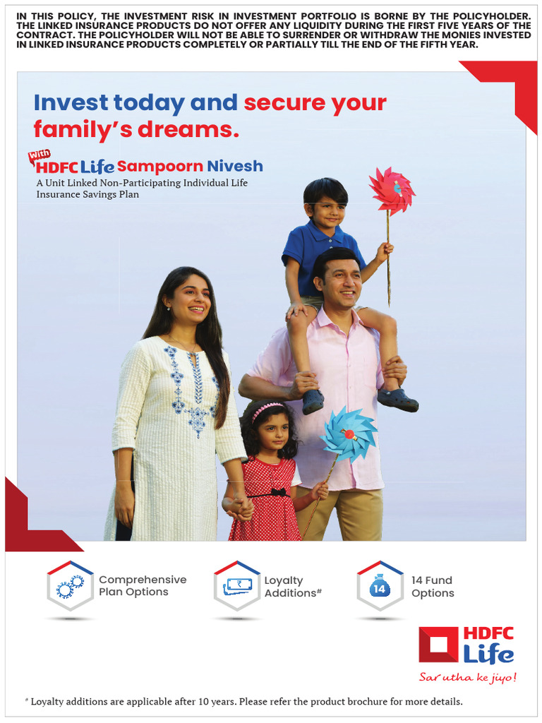 MC0620179931 HDFC Life Sampoorn Nivesh Retail Brochure | PDF | Insurance | Present Value