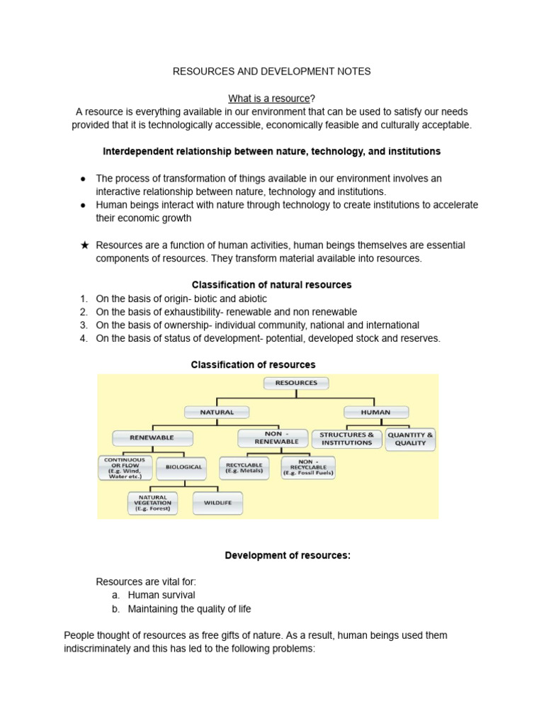 Resources and Development Notes | PDF | Soil | Sustainability