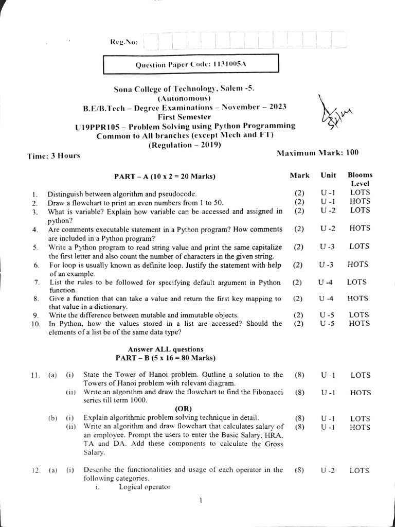PYP OLD QP 6 | PDF | Control Flow | Python (Programming Language)