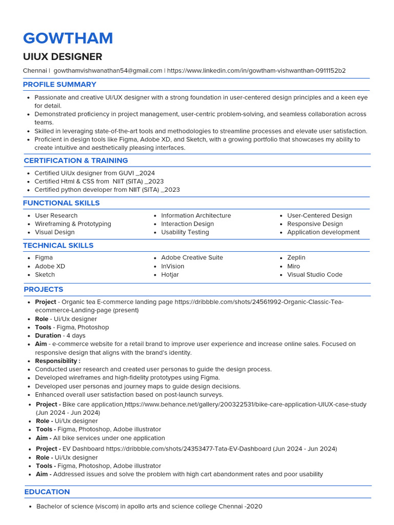 Gowtham one page | PDF | Human–Machine Interaction | Information Technology