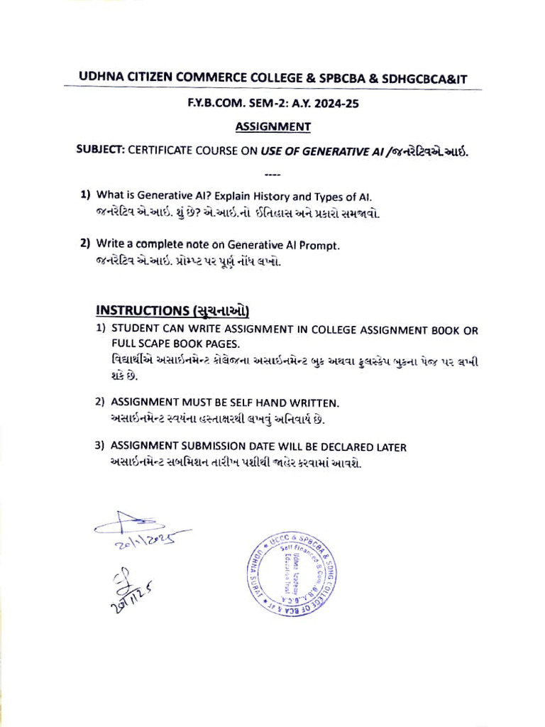 Generative AI Assignment | PDF