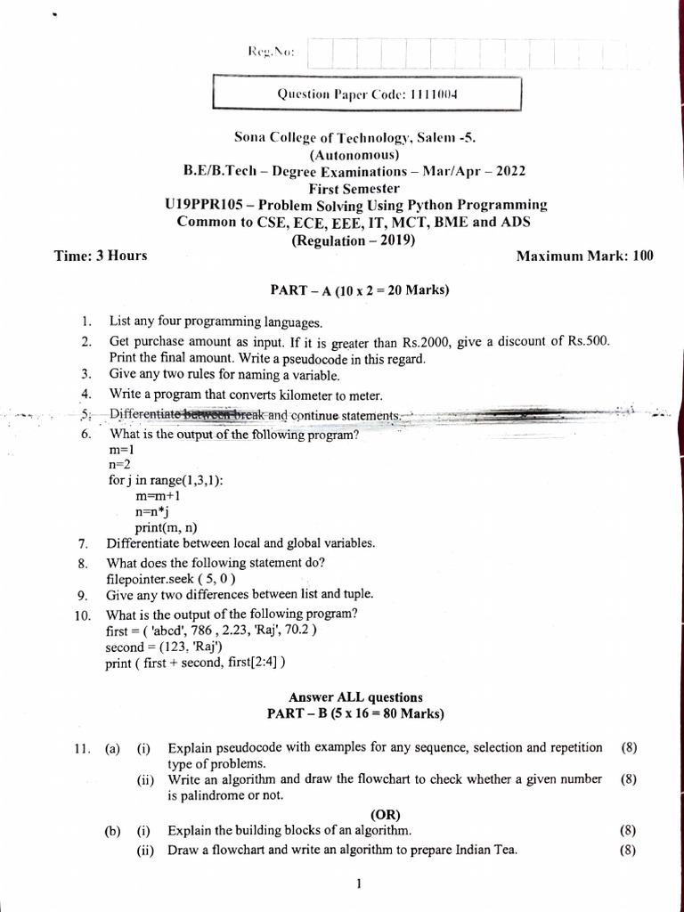 Pyp Old Qp 9 Pdf Control Flow Python Programming Language