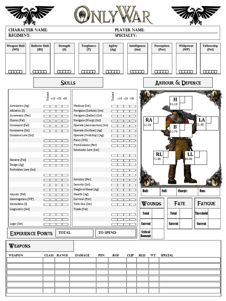 Character Sheet v2 (Without Comrade + Psyker) | PDF