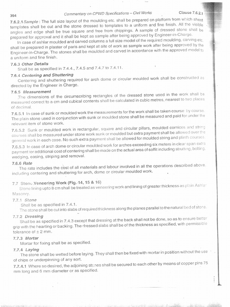 CPWD - Stone Work | PDF