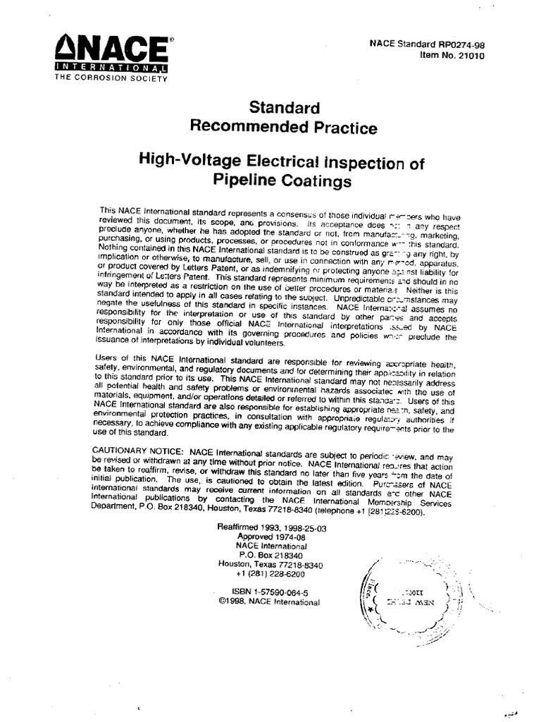 Nace RP 274 | PDF