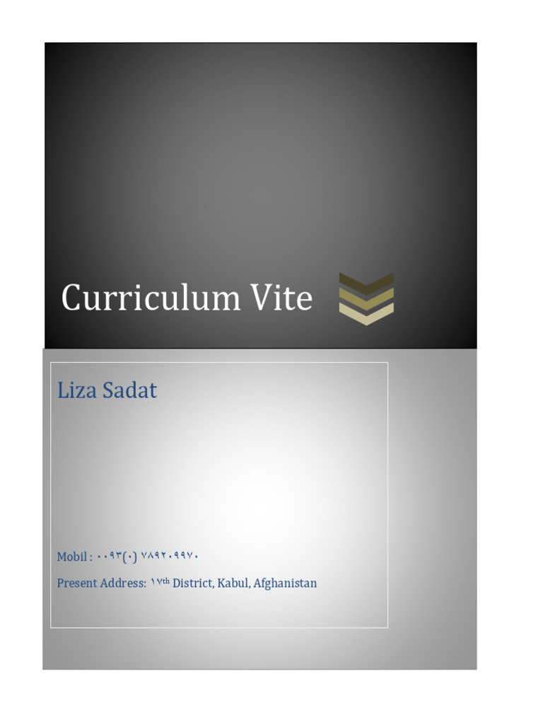 Liza Sadat's Curriculum Vitae | PDF