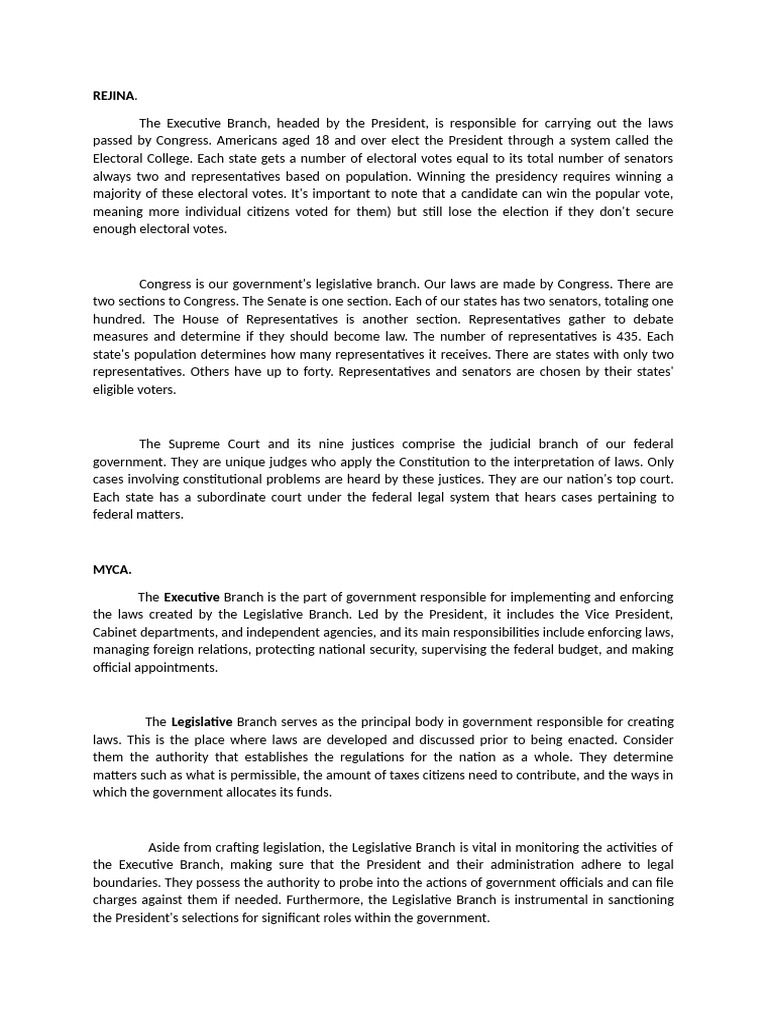 The Executive Branch | PDF | Federal Government Of The United States ...