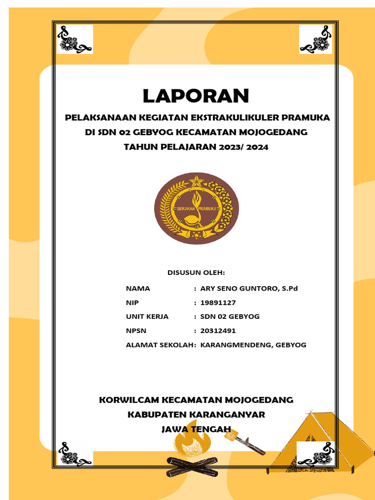Laporan Kegiatan Pramuka SDN 02 Gebyog | PDF