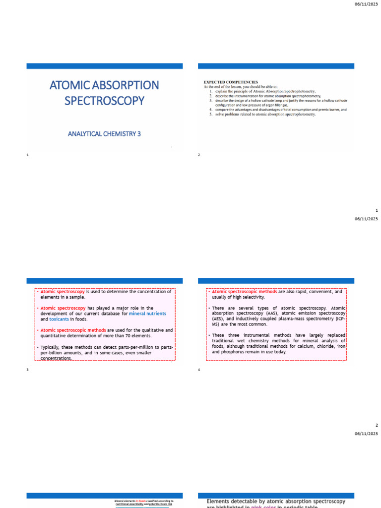 CHT 314 Atomic Absorption Spectros | PDF | Atomic Absorption Spectroscopy | Absorption Spectroscopy