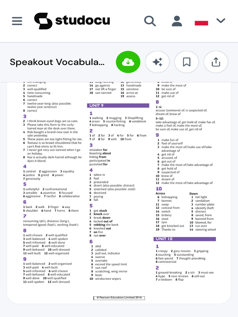 Speakout Vocabulary Extra Upper Intermediate Answer Key - UPPER INTERMEDIATE ANSWER KEY UNIT 1 1 ...