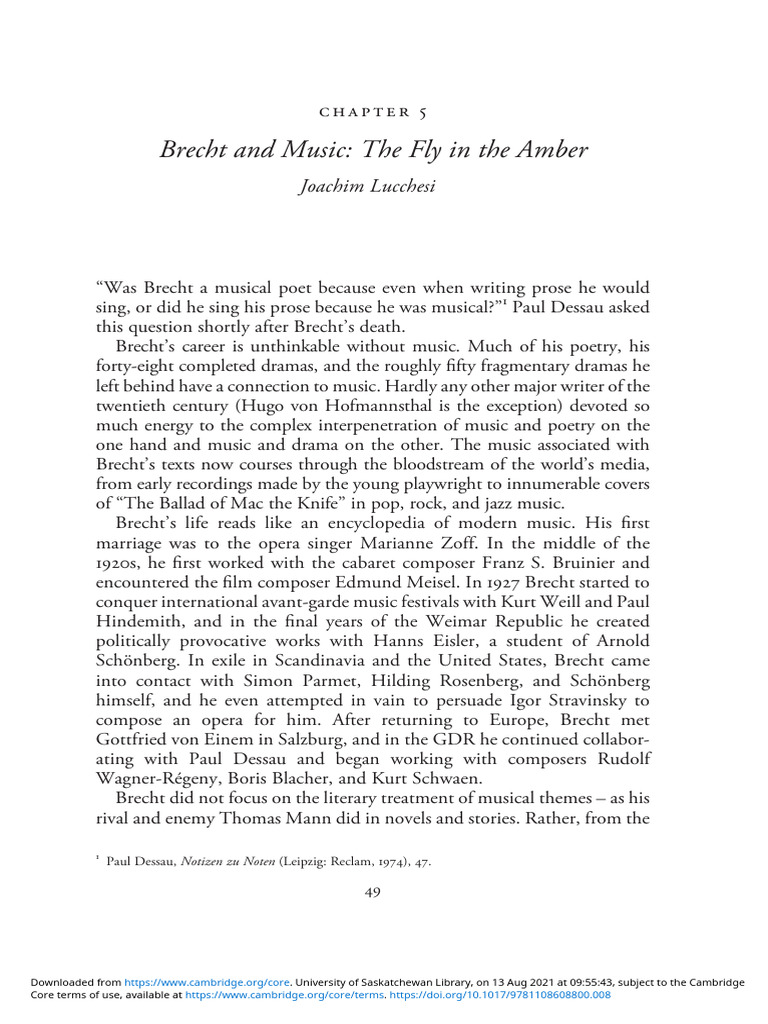 brecht and music 2 | PDF | Songs | Richard Wagner