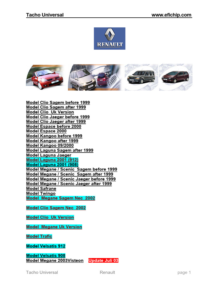 Renault E | PDF | Motor Vehicle Manufacturers | Front Wheel Drive Vehicles