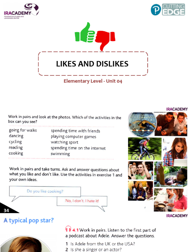 Elementary Unit: Likes & Dislikes | PDF