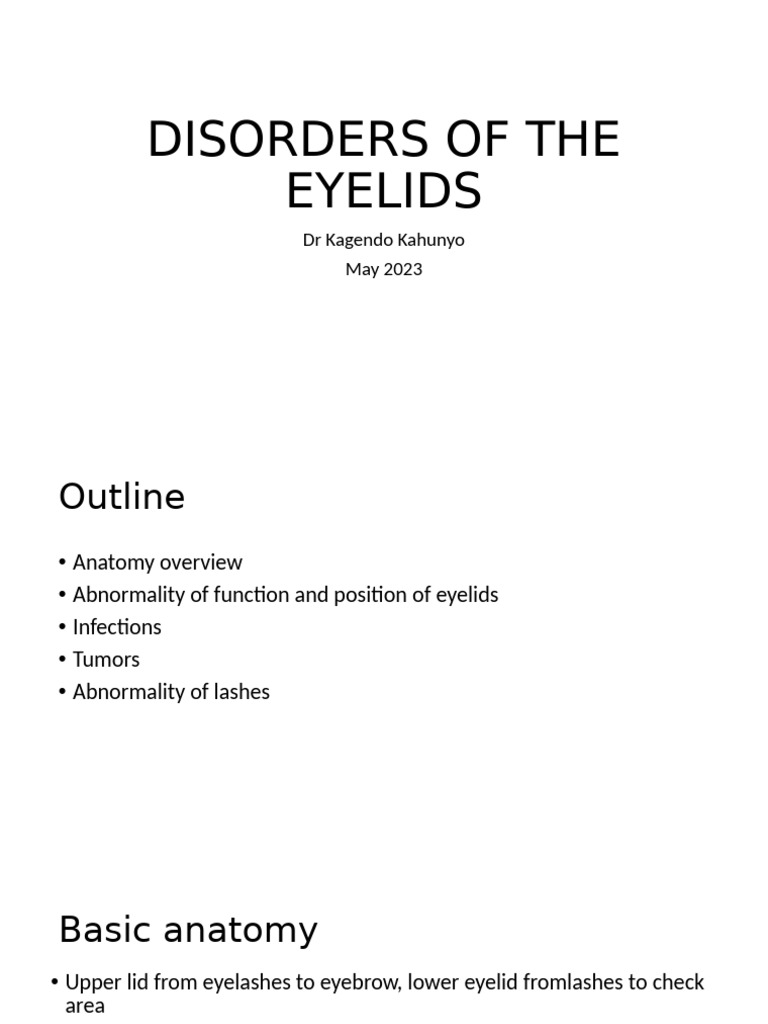 Disorders of The Eyelids | PDF | Diseases And Disorders | Medical Specialties