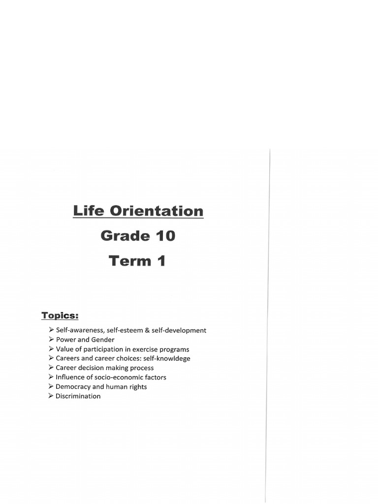 Gr10 T1 LO Class Notes | PDF