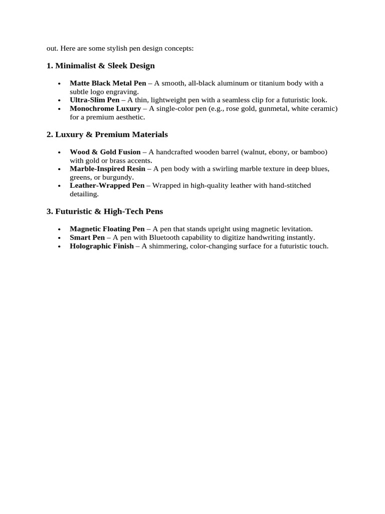 Stylish Pens for Design Enthusiasts | PDF