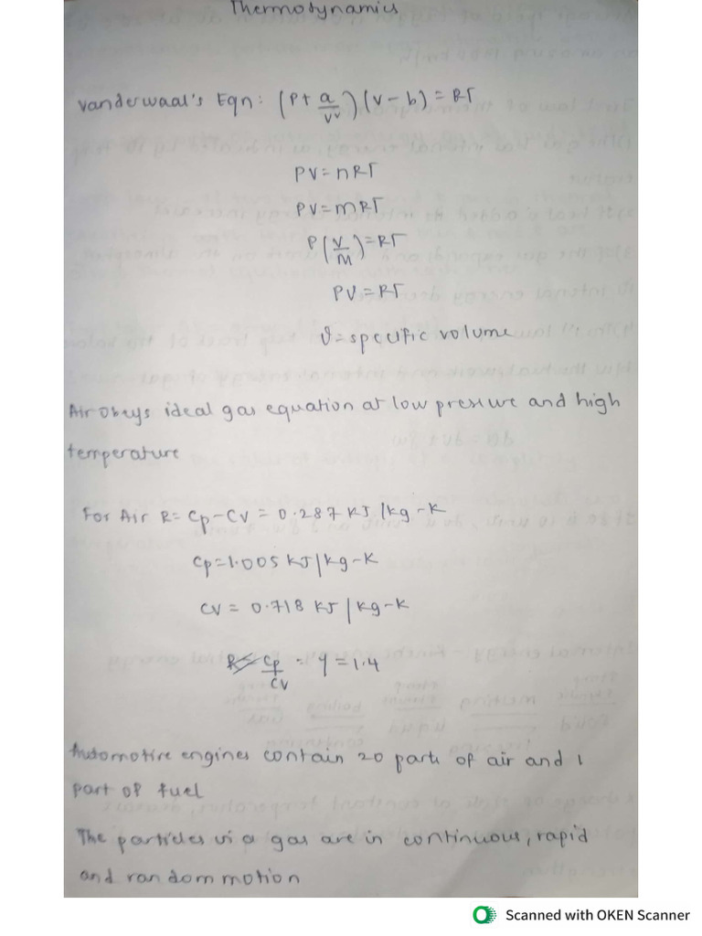 Thermodynamics Notes | PDF