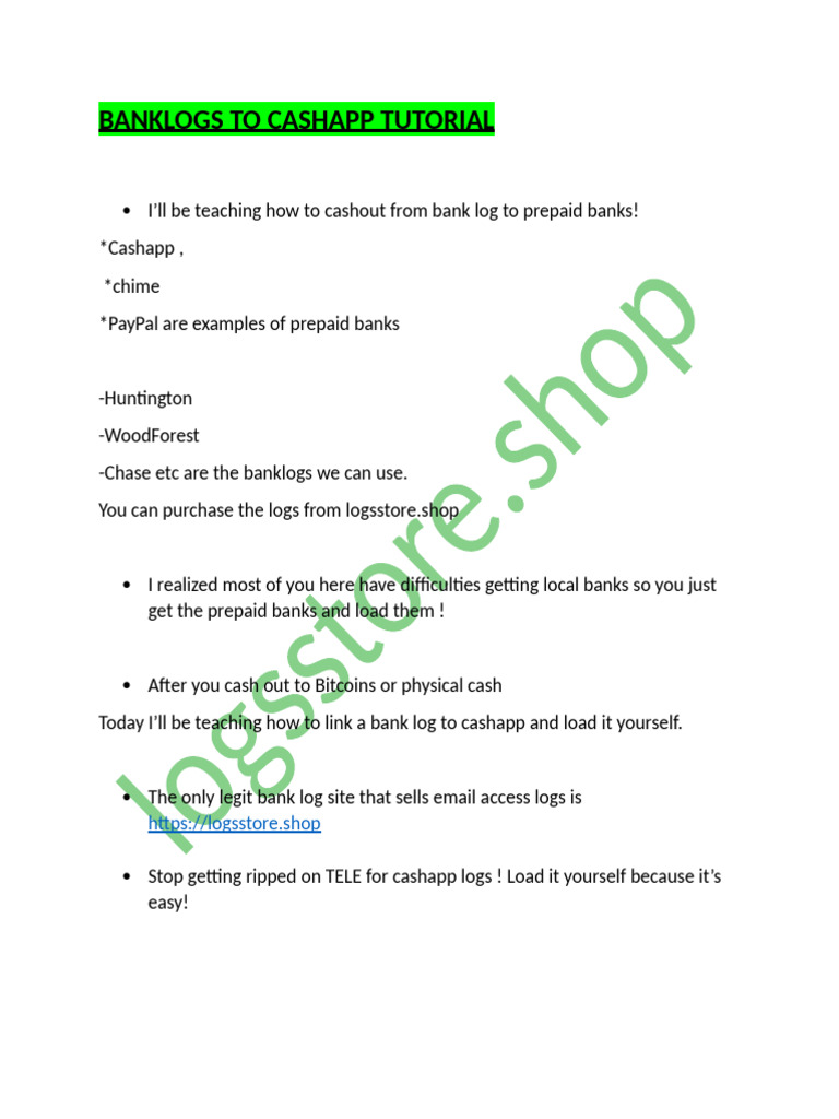 Banklogs To Cashapp Tutorial 3 | PDF | Debit Card | Financial Technology