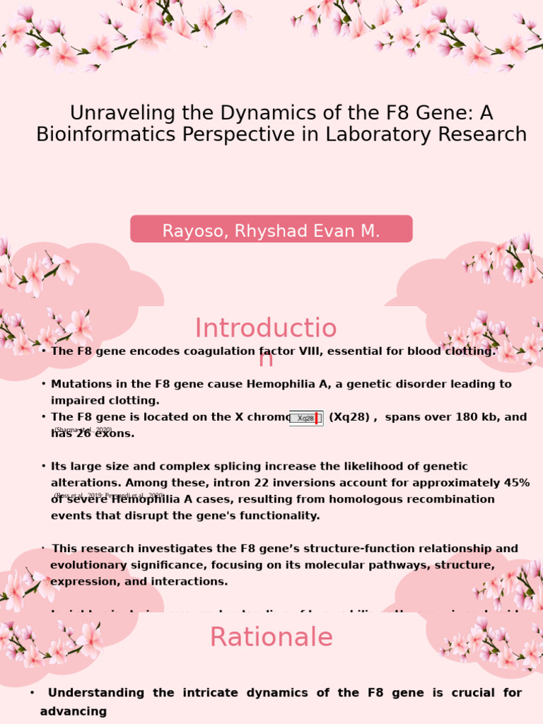 Unraveling The Dynamics of The F8 Gene A Bioinformatics Perspective in ...