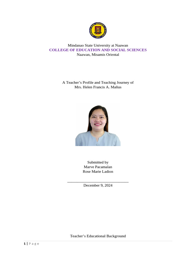 Teachers-Profile (1) | PDF | Teachers | Learning