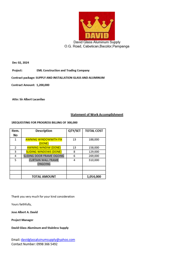 Certified Accomplishment Report EML Project | PDF