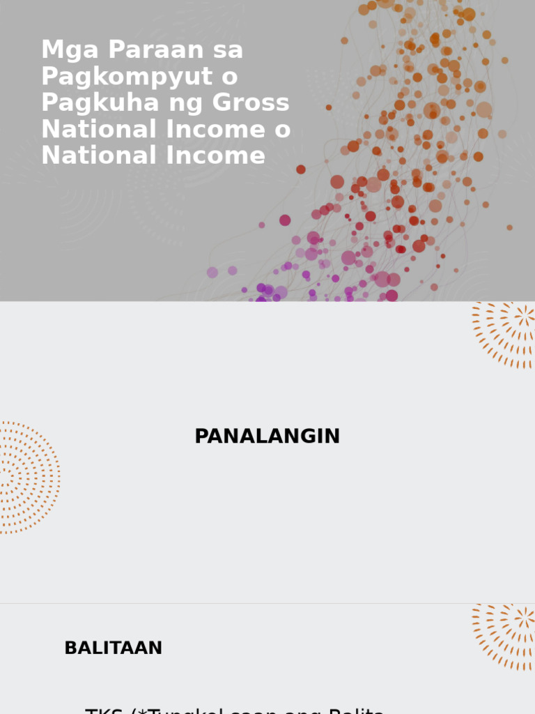 Mga Paraan Sa Pagkompyut NG Gross Natioal Product o Gross National ...