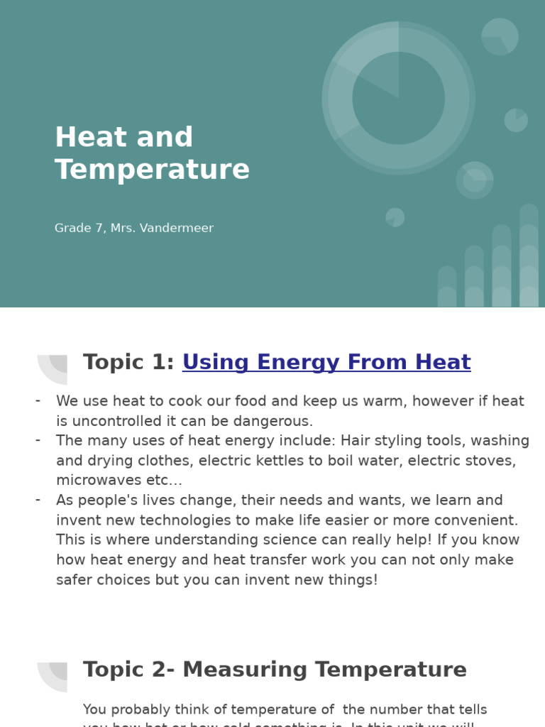 Heat and Temperature | PDF | Temperature | Heat