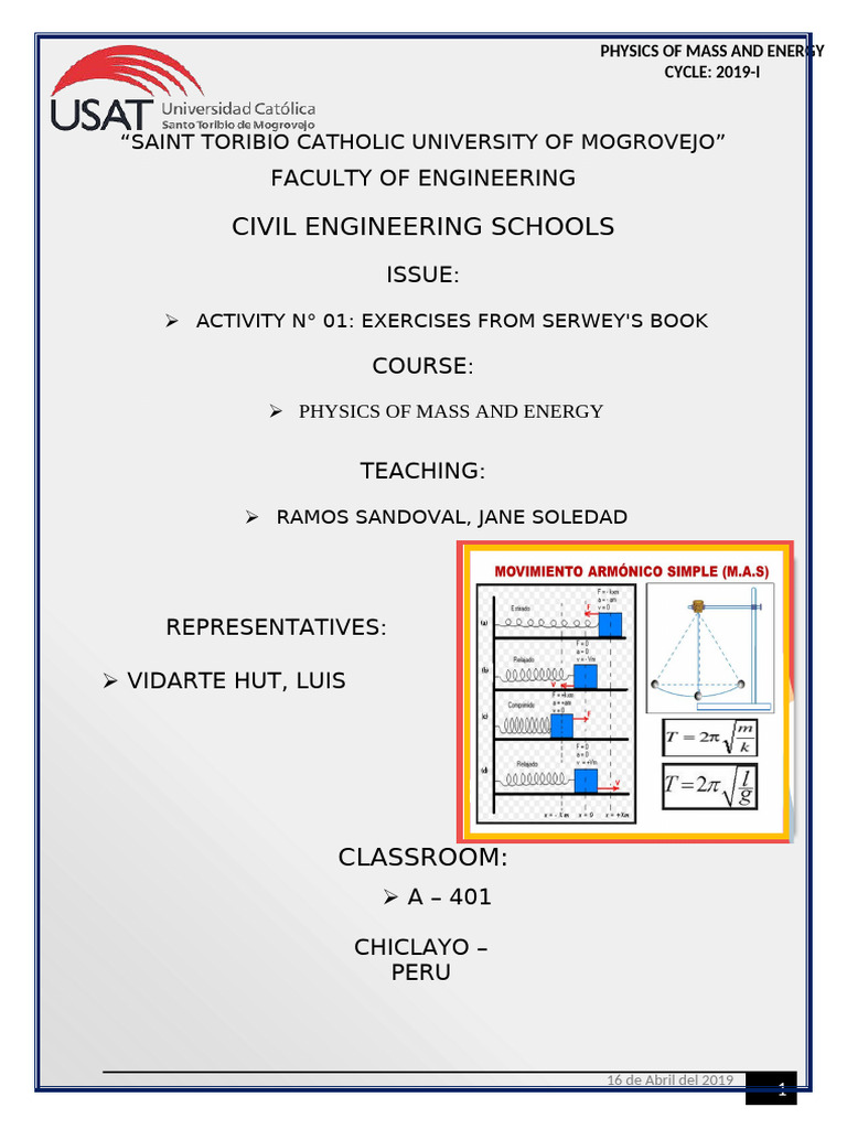 Physics of Mass and Energy Exercises | PDF | Oscillation | Mass