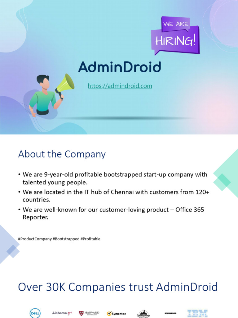 Career Opportunities at AdminDroid | PDF | Startup Company | Small ...
