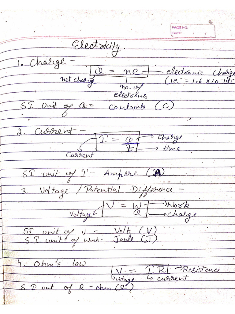 Electricity 1 Notes | PDF