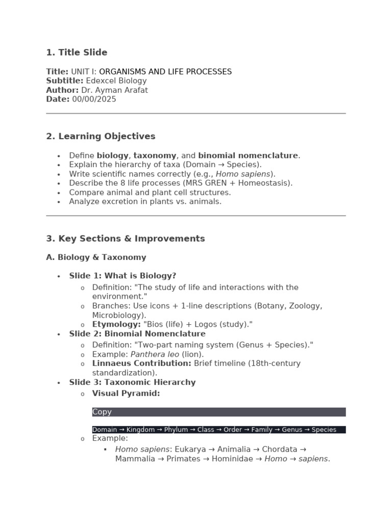Organisms and Life Processes | PDF | Chloroplast | Cell (Biology)