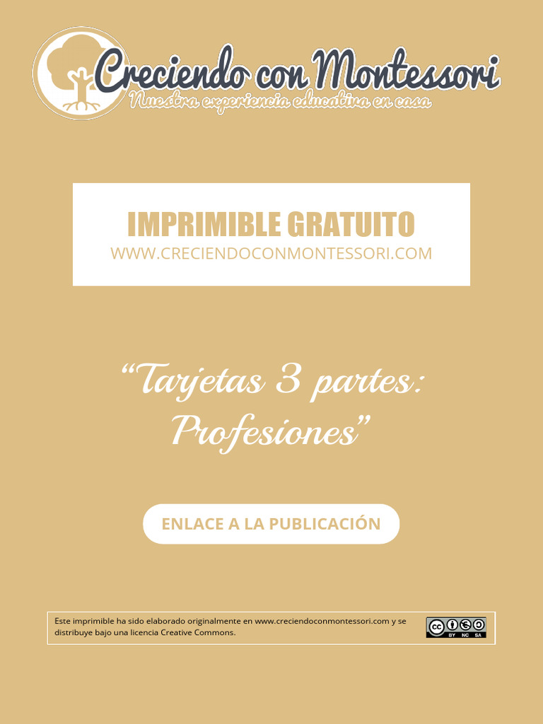 CCM - Tarjetas Montessori 3 Partes - Profesiones | PDF