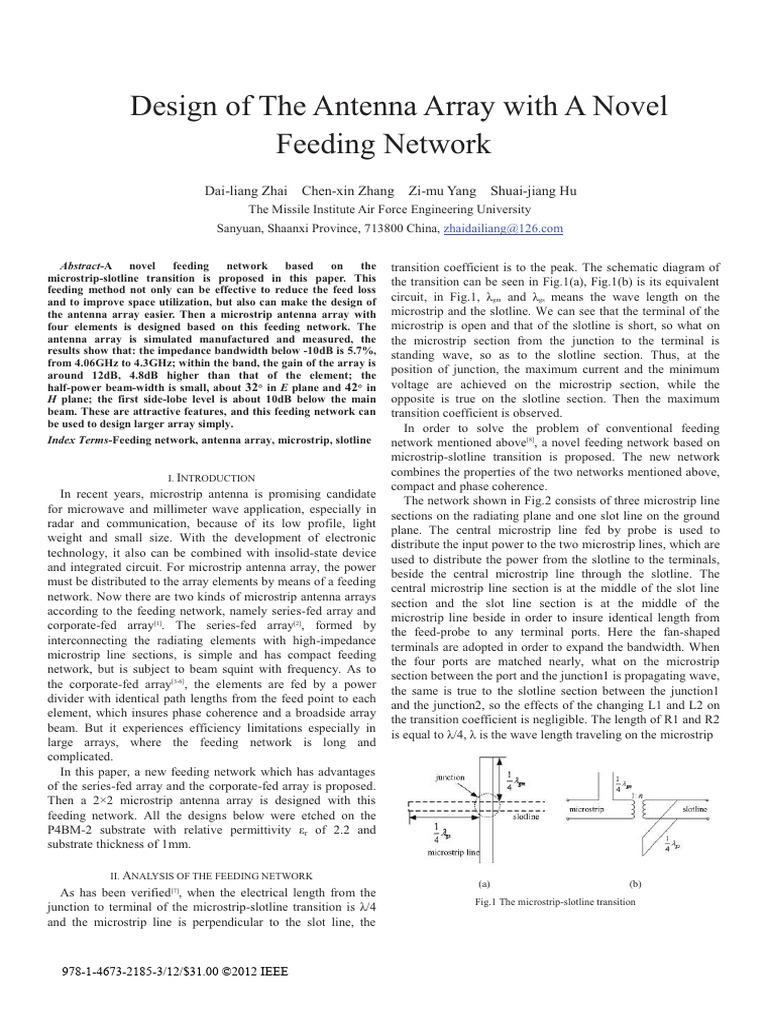2012 Design of The Antenna Array | PDF | Antenna (Radio) | Electricity