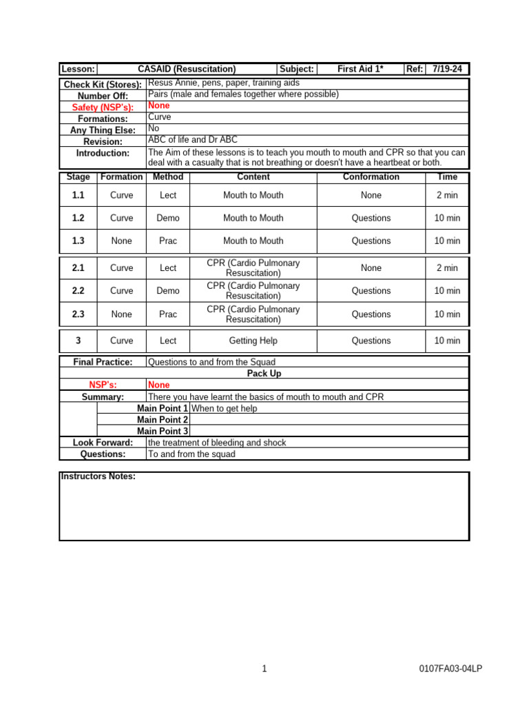 First Aid: CPR and Resuscitation Basics | PDF