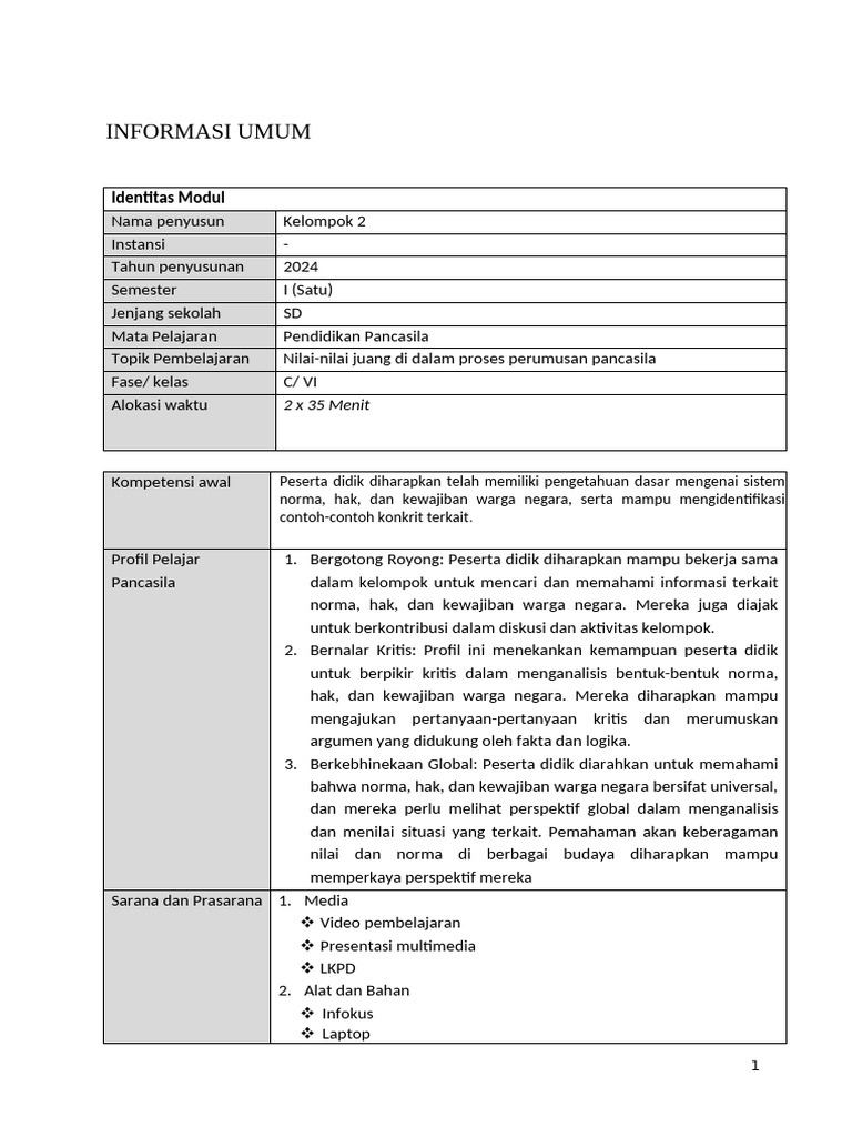 Modul Ajar PPKN Kel 2 | PDF