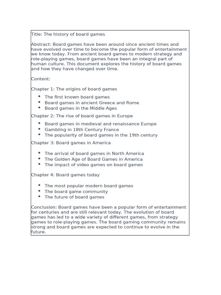 History and Impact of Board Games | PDF
